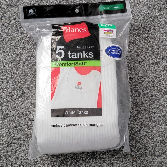 Hanes | Shirts & Tops | Nwt Hanes White Tanks 5 Pack | Poshmark